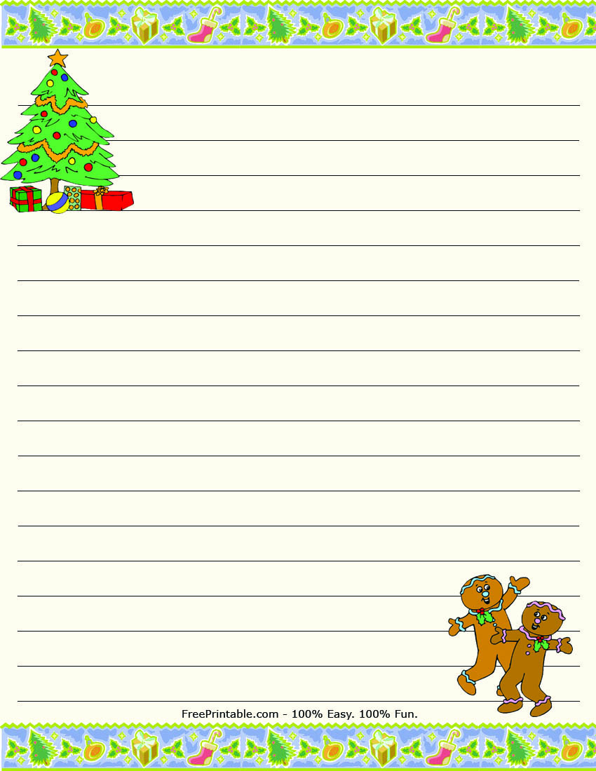 Christmas Writing Paper Free Printable