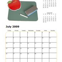 2009 July School Elements Calendar