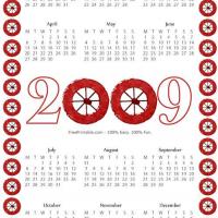 2009 Red Spiral Design Calendar