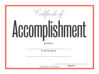Simple Accomplishment Certificate