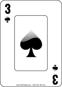 Three of Spades Playing Card