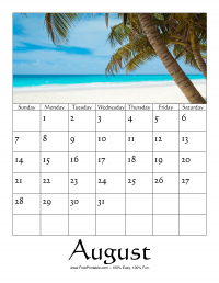 August 2016 Photo Calendar