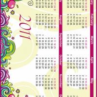 Abstract Color Themed 2011 Calendar