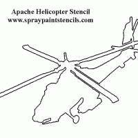 Apache Helicopter Stencil