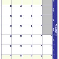 August 2013 Planner Calendar