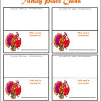 Colorful Turkey Place Cards