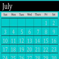 Cyan July 2011 Calendar