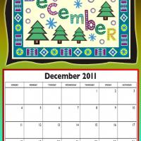 December 2011 Colorful Designed Calendar