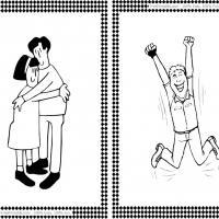 Hugging and Jumping Flash Cards