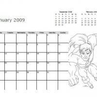 January 2009 The Flash Coloring Calendar