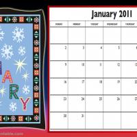 January 2011 Colorful Designed Calendar