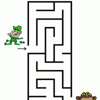 Leprechaun Looking For Pot Of Gold Maze