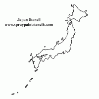 Map of Japan Stencil