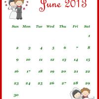 Newly Wed June 2013 Calendar