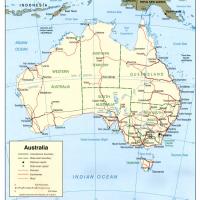 Oceania- Australia Political Map