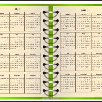 Open Green Notebook Calendar