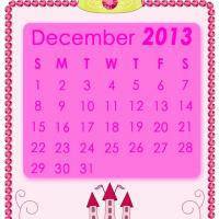 Pink Princess December 2013 Calendar