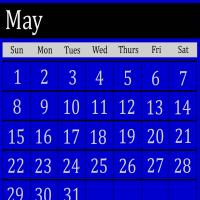 Royal Blue May 2011 Calendar