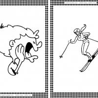 Shouting and Skiing Action Flash Cards