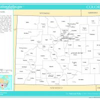 US Map- Colorado Counties with Selected Cities and Towns