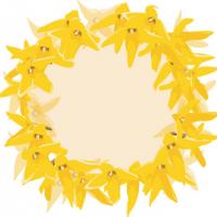 Yellow Wreath Name Tag
